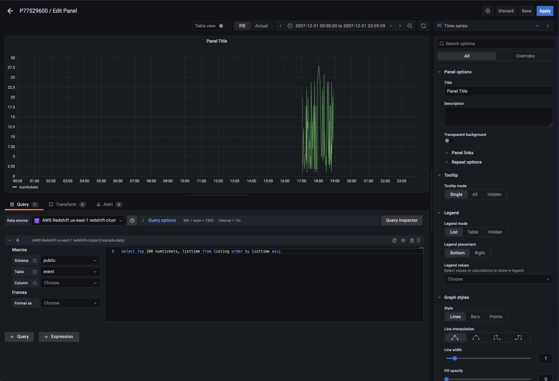 Time Series Query Error With Redshift Real Data Type · Issue 204 · Grafanaredshift