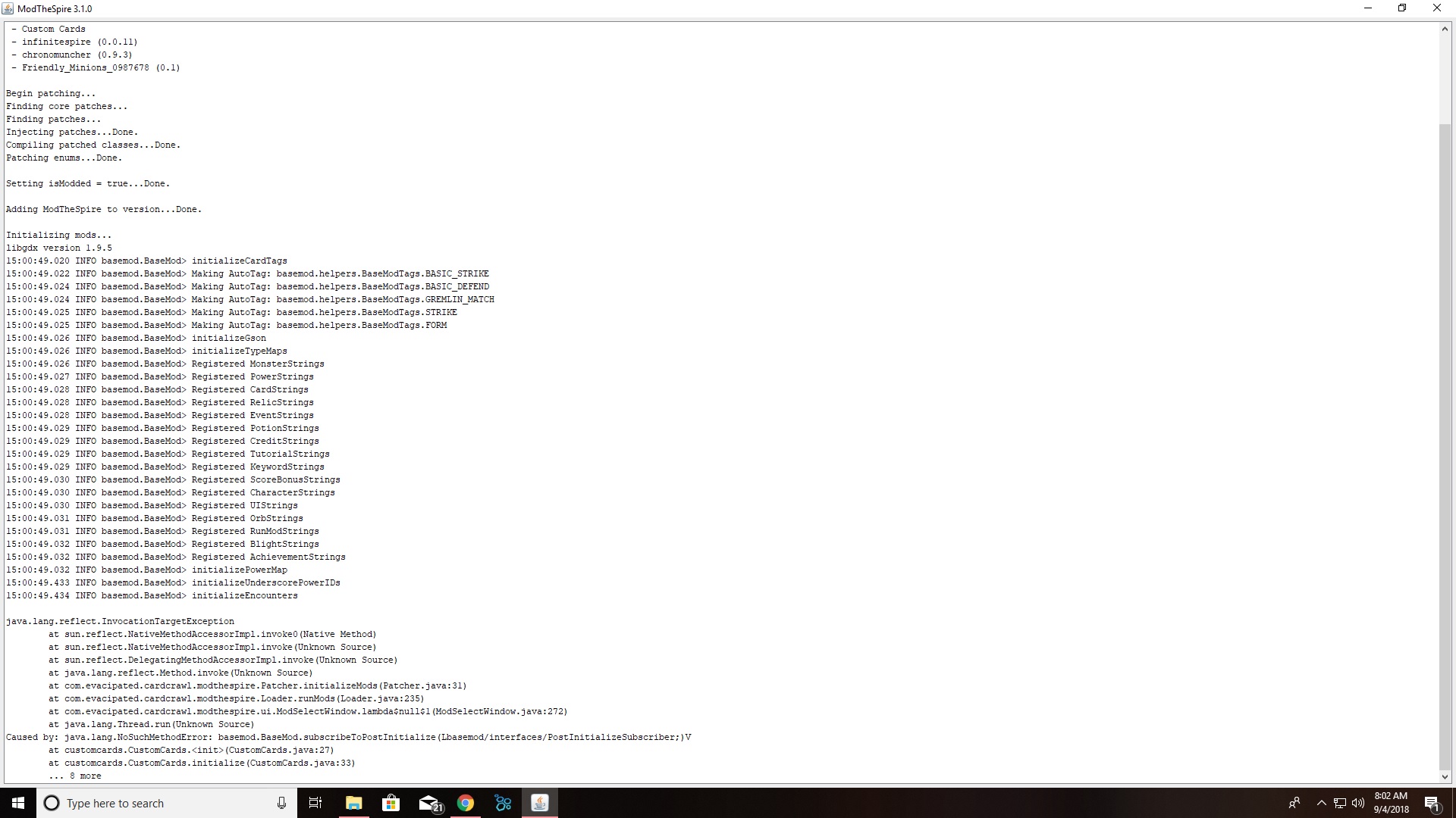 mod the spire wont work(could be base mod problem) · Issue #123 · daviscook477/BaseMod · GitHub