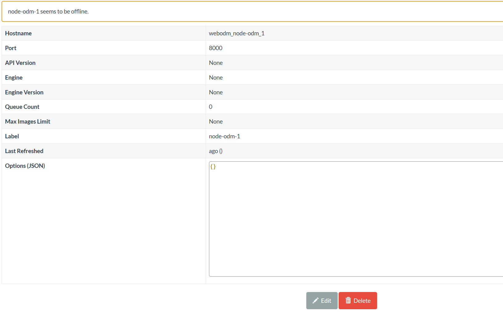 problem with WebODM node-odm-1 seems to be offline · Issue #823 · OpenDroneMap/WebODM · GitHub