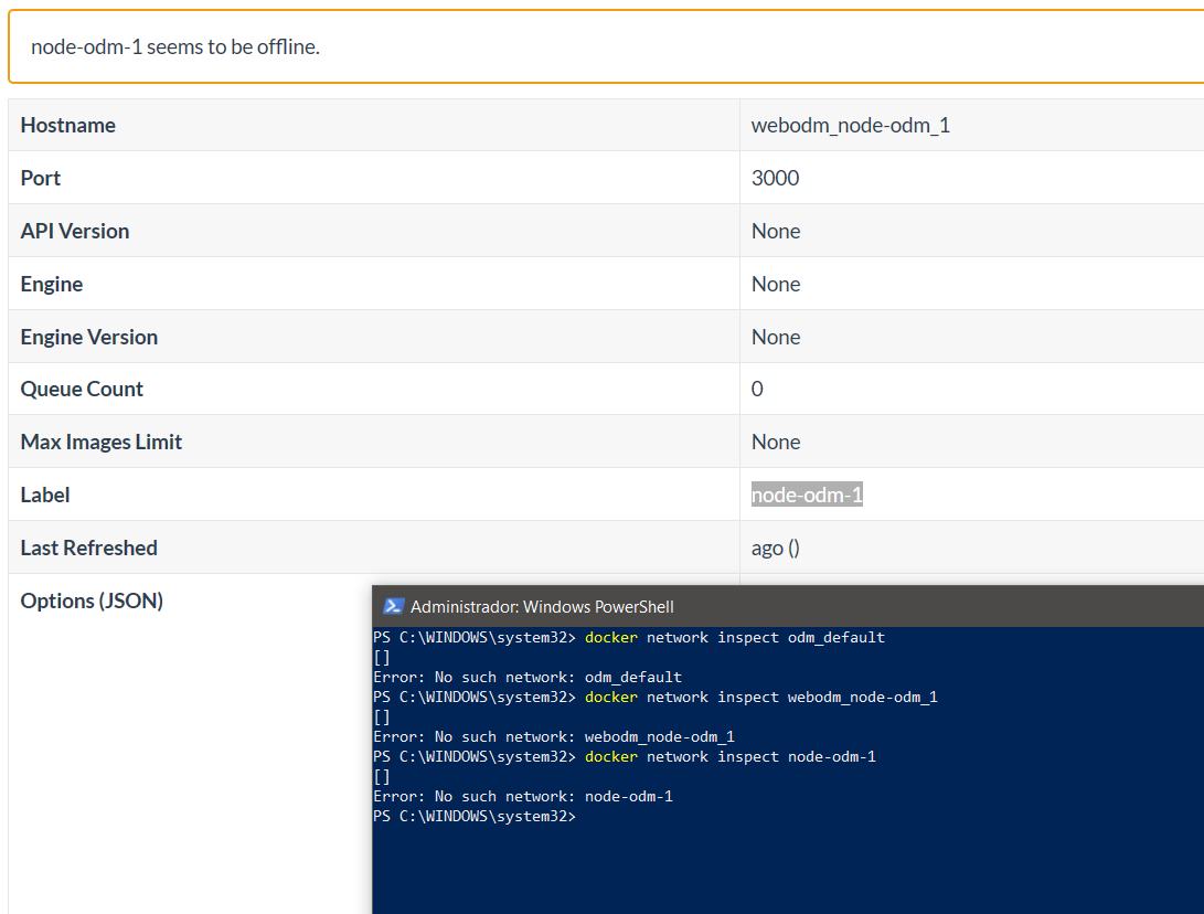 problem with WebODM node-odm-1 seems to be offline · Issue #823 · OpenDroneMap/WebODM · GitHub
