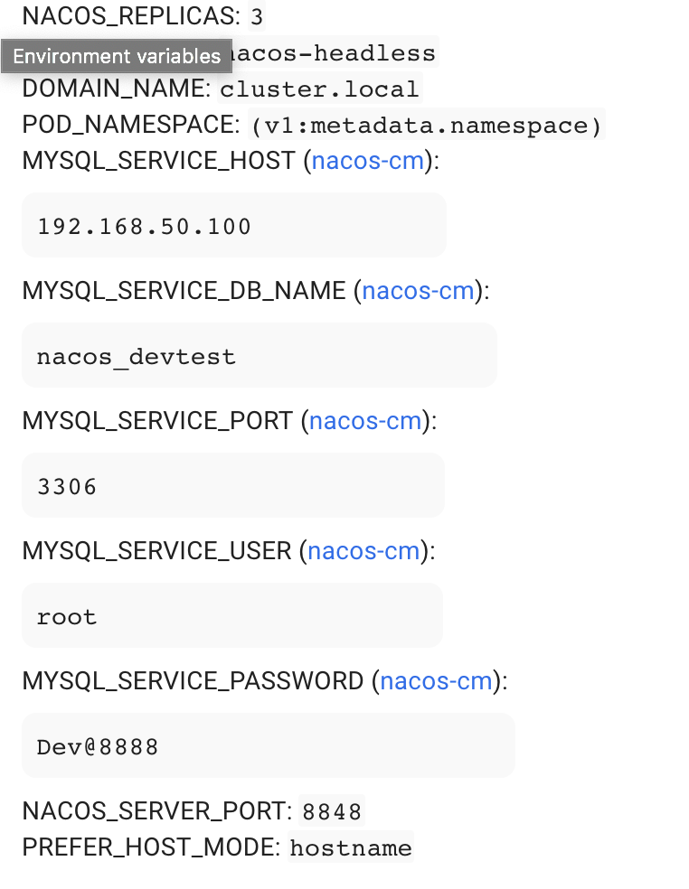 我想使用k8s之外的MySQL数据库，修改yaml后启动失败 · Issue #113 · nacos-group/nacos-k8s · GitHub