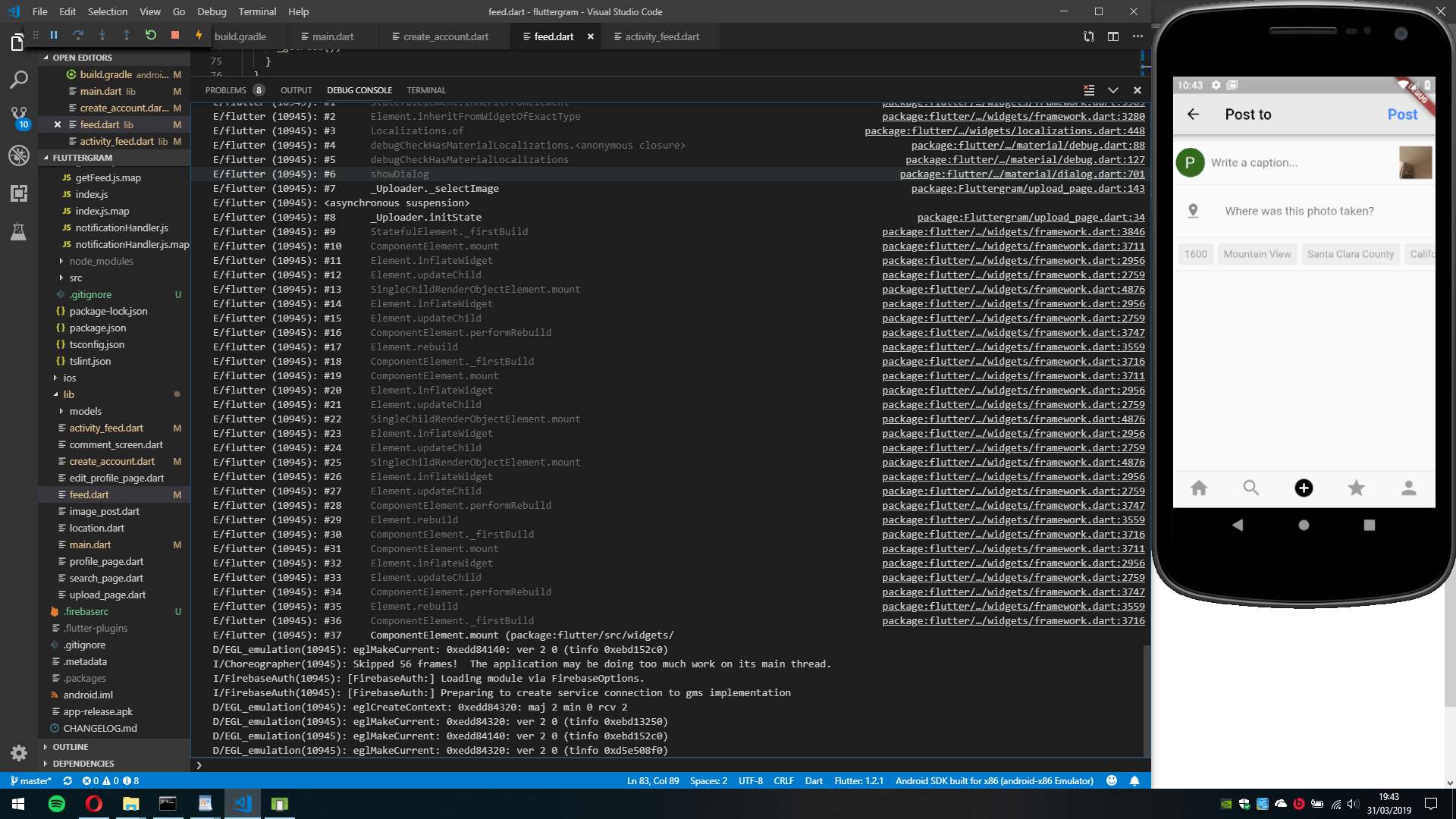 NoSuchMethodError: The getter 'photoUrl' was called on null. · Issue #6 · mdanics/fluttergram ...