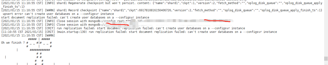run replication failed: start document replication failed: can't create user databases on a ...