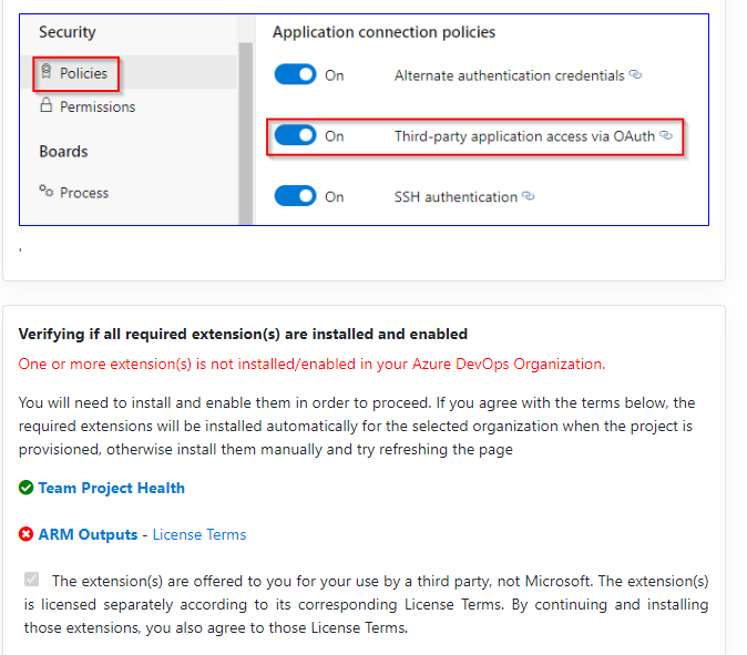 Error while creating release definition: Tasks with versions 'ARM Outputs:6.*' are not valid for ...