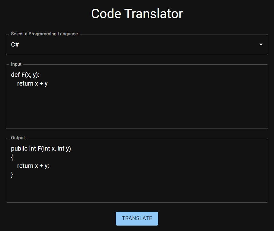 GitHub - fog-zs/code-converter: 将编程语言转换为其他编程语言