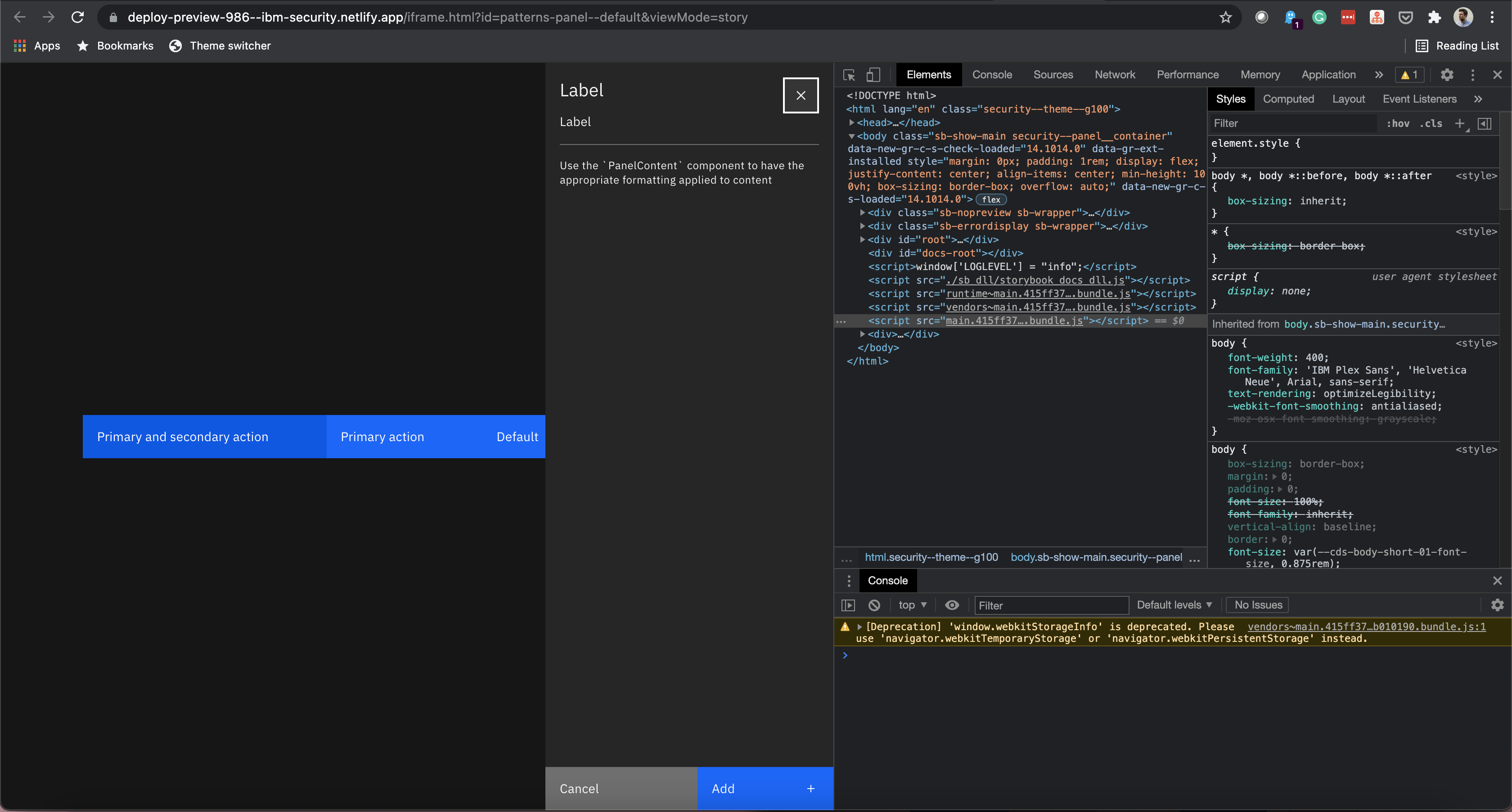 'Blocked a frame with origin ... from accessing a cross-origin frame' error across Storybook in ...