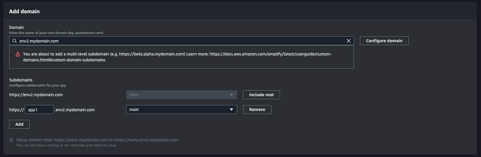 How to set a sub sub-domain in the Domain management console · Issue #2659 · aws-amplify/amplify ...