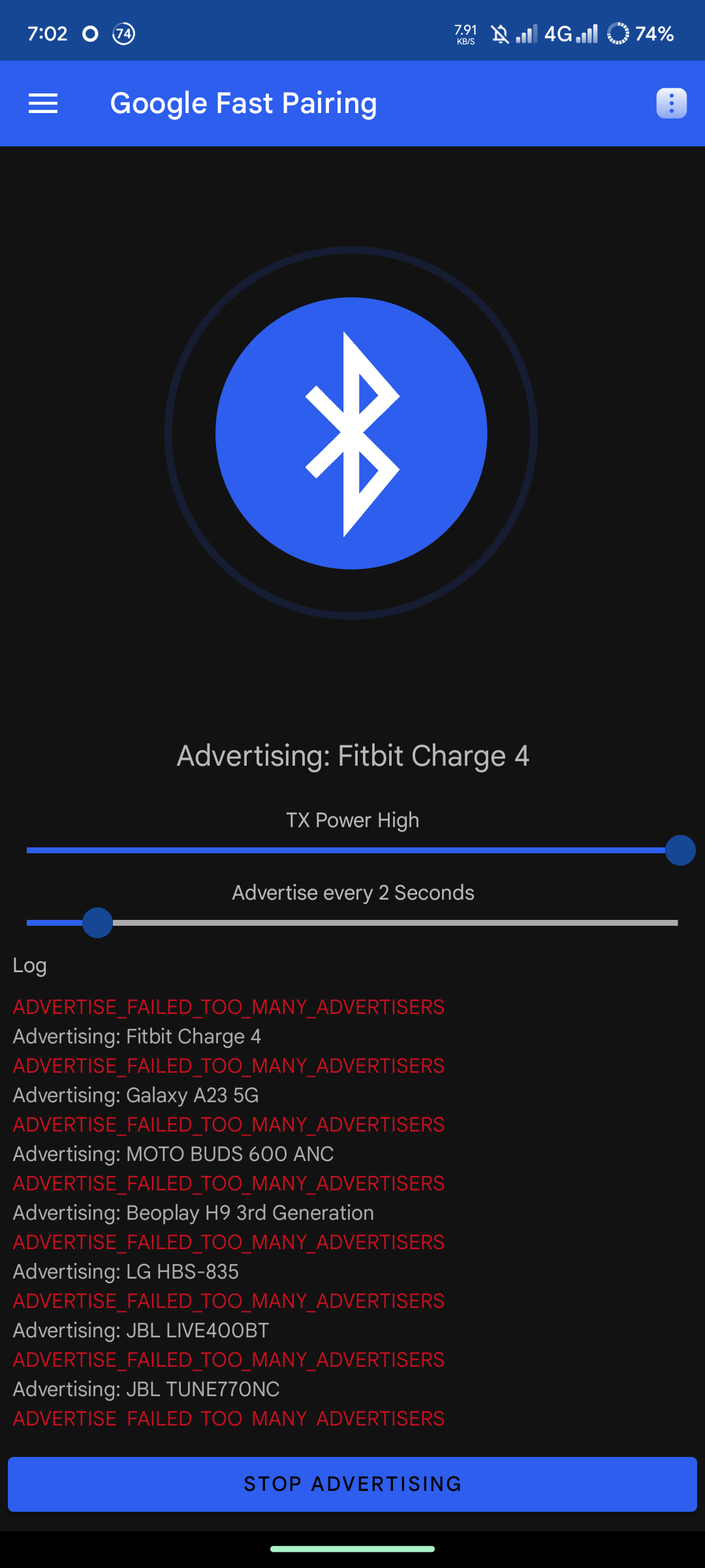 too many advertisers error · Issue #120 · simondankelmann/Bluetooth-LE-Spam · GitHub
