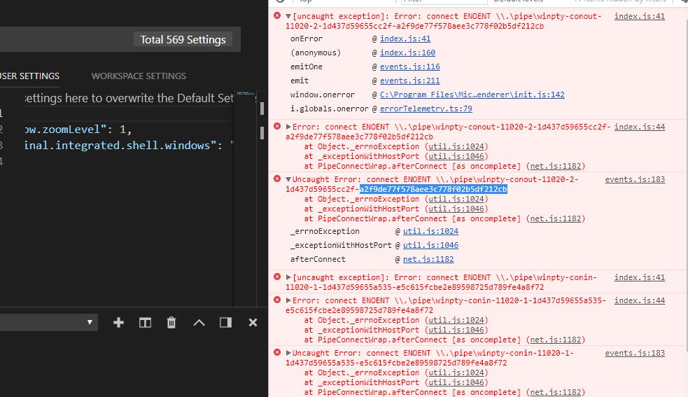 Error: connect ENOENT \\.\pipe\winpty-conout.. · Issue #56764 · microsoft/vscode · GitHub