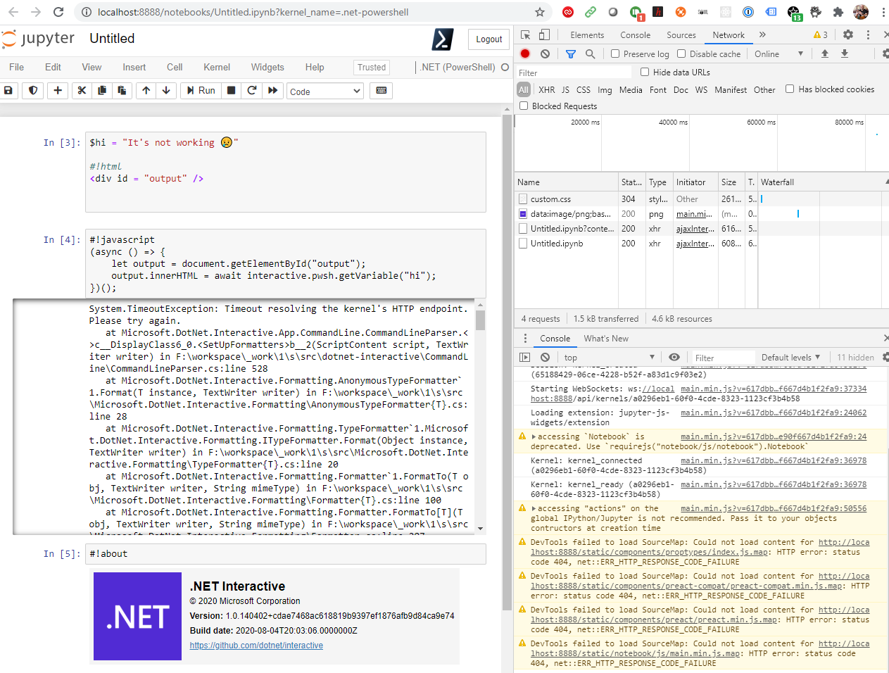 Missing /nbextensions/widgets/notebook/js/extension.js · Issue #657 · dotnet/interactive · GitHub