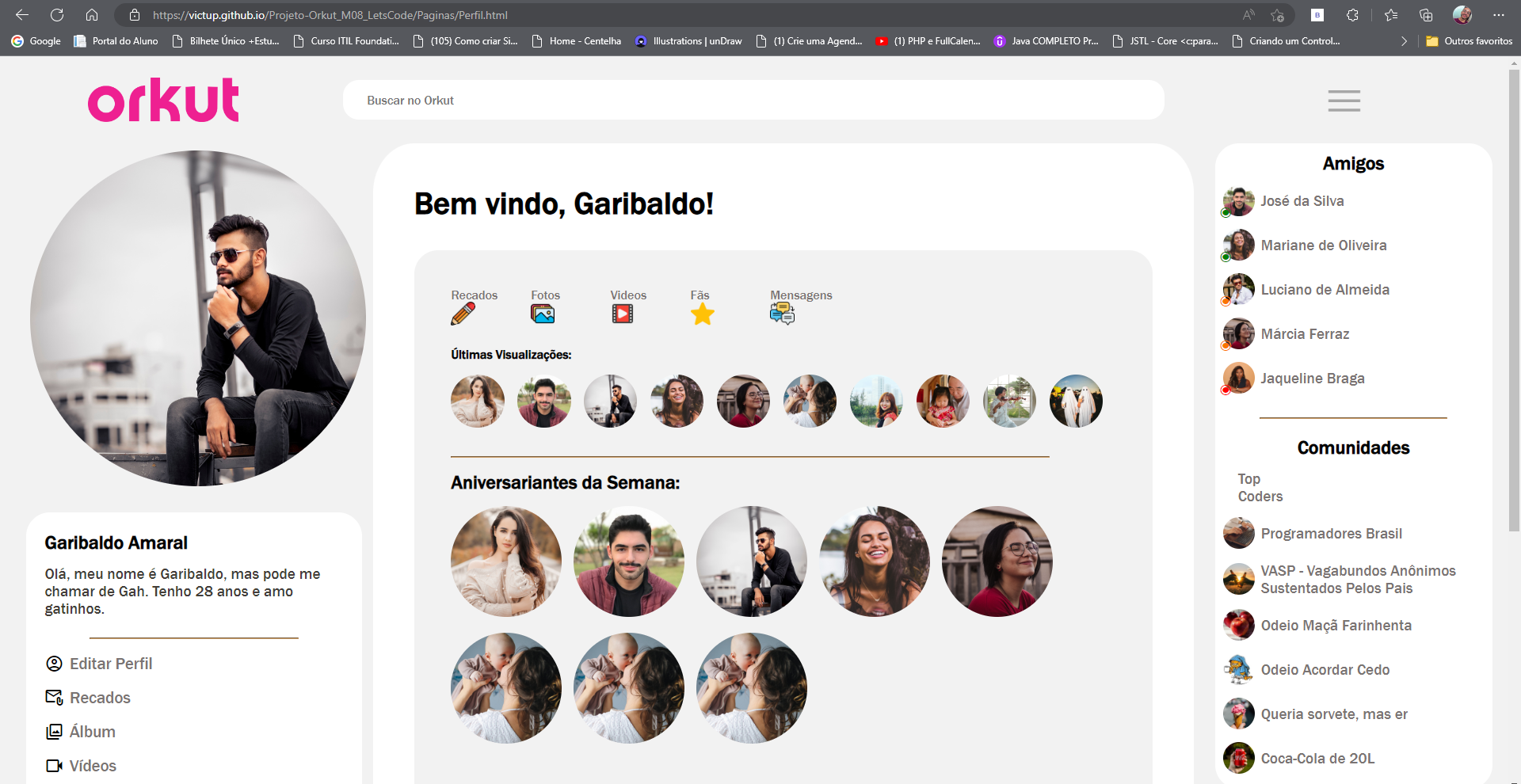 GitHub - teatrologa/Orkut-FrontEnd-Estatico