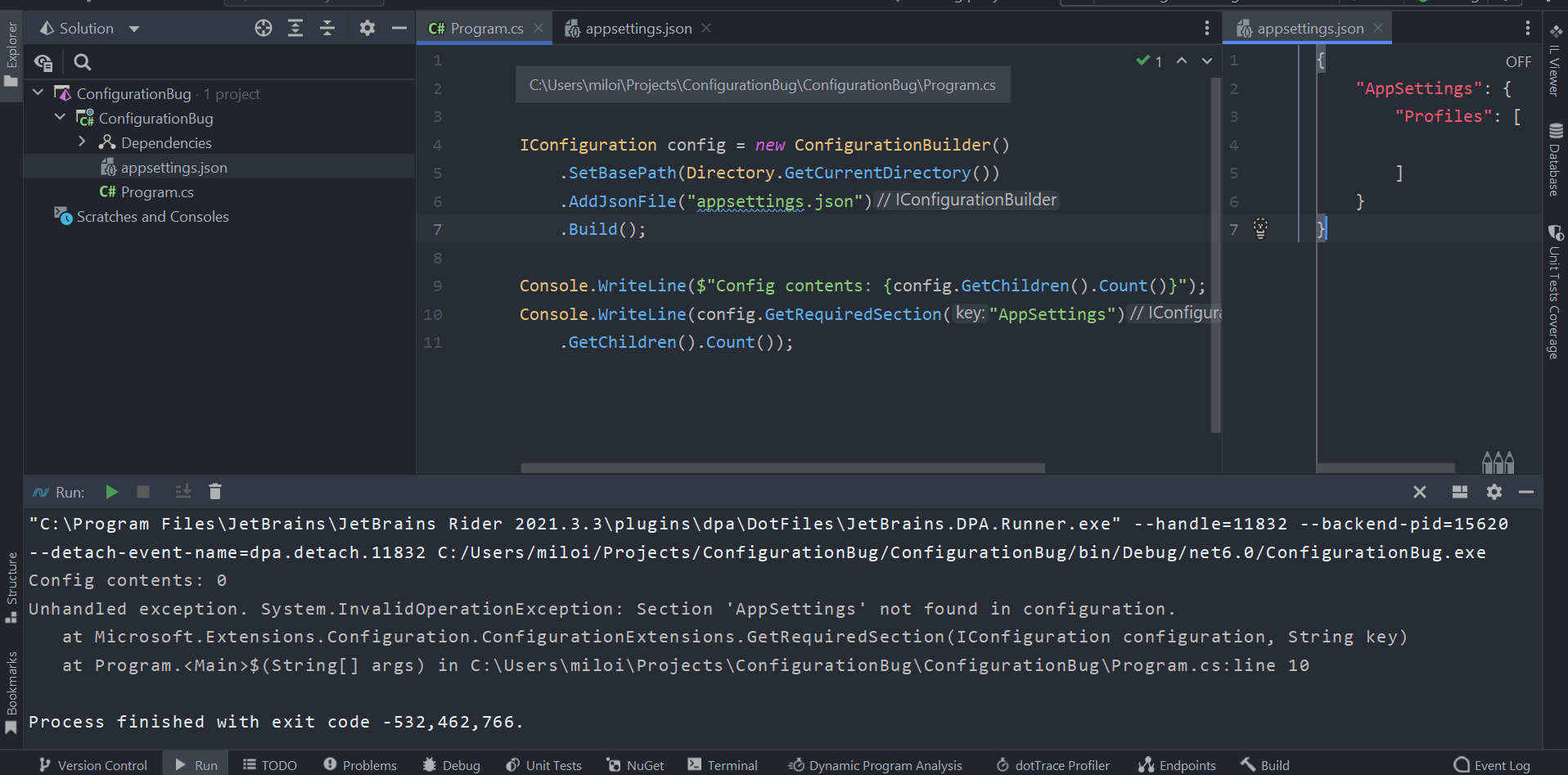 ConfigurationBuilder ignores sections containing an empty list · Issue #71295 · dotnet/runtime ...