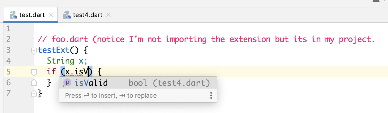 Intellij Dart/Flutter plugin cannot auto complete not-imported extensions · Issue #42675 · dart ...