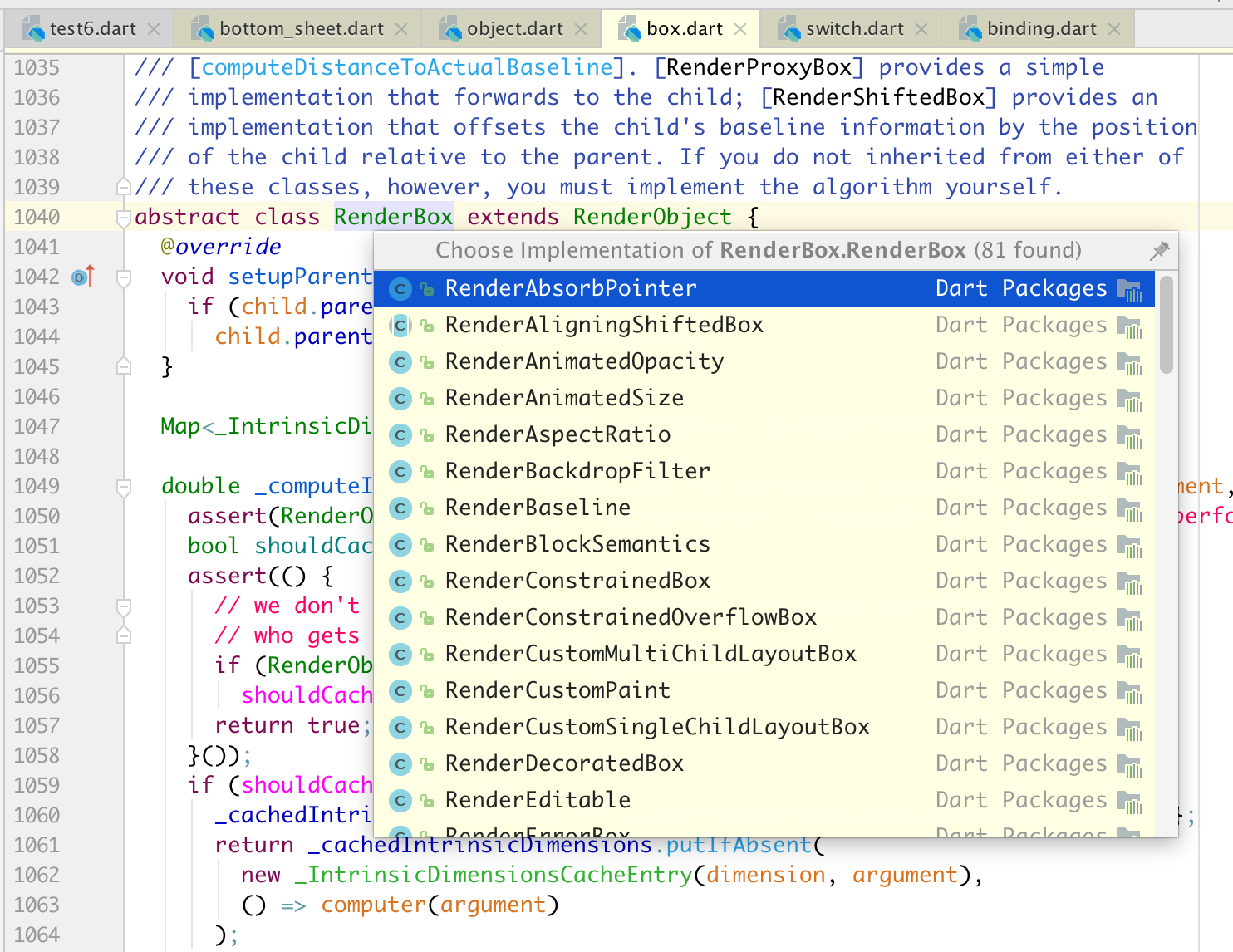 Implement the "Implementations(s)" action · Issue #2258 · flutter/flutter-intellij · GitHub