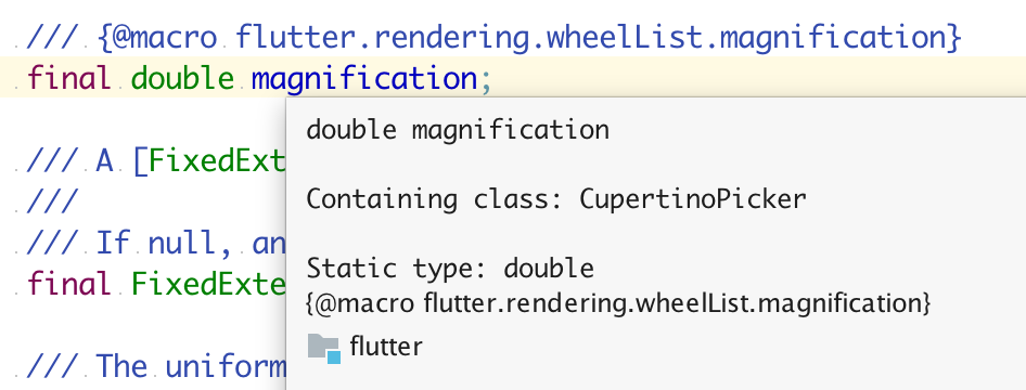 Support For Dartdoc Macros · Issue 2524 · Flutter Flutter Intellij · Github