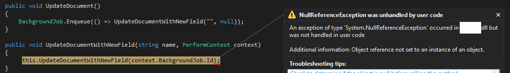 Object reference not set to an instance of an object in PerformContext · Issue #1243 ...