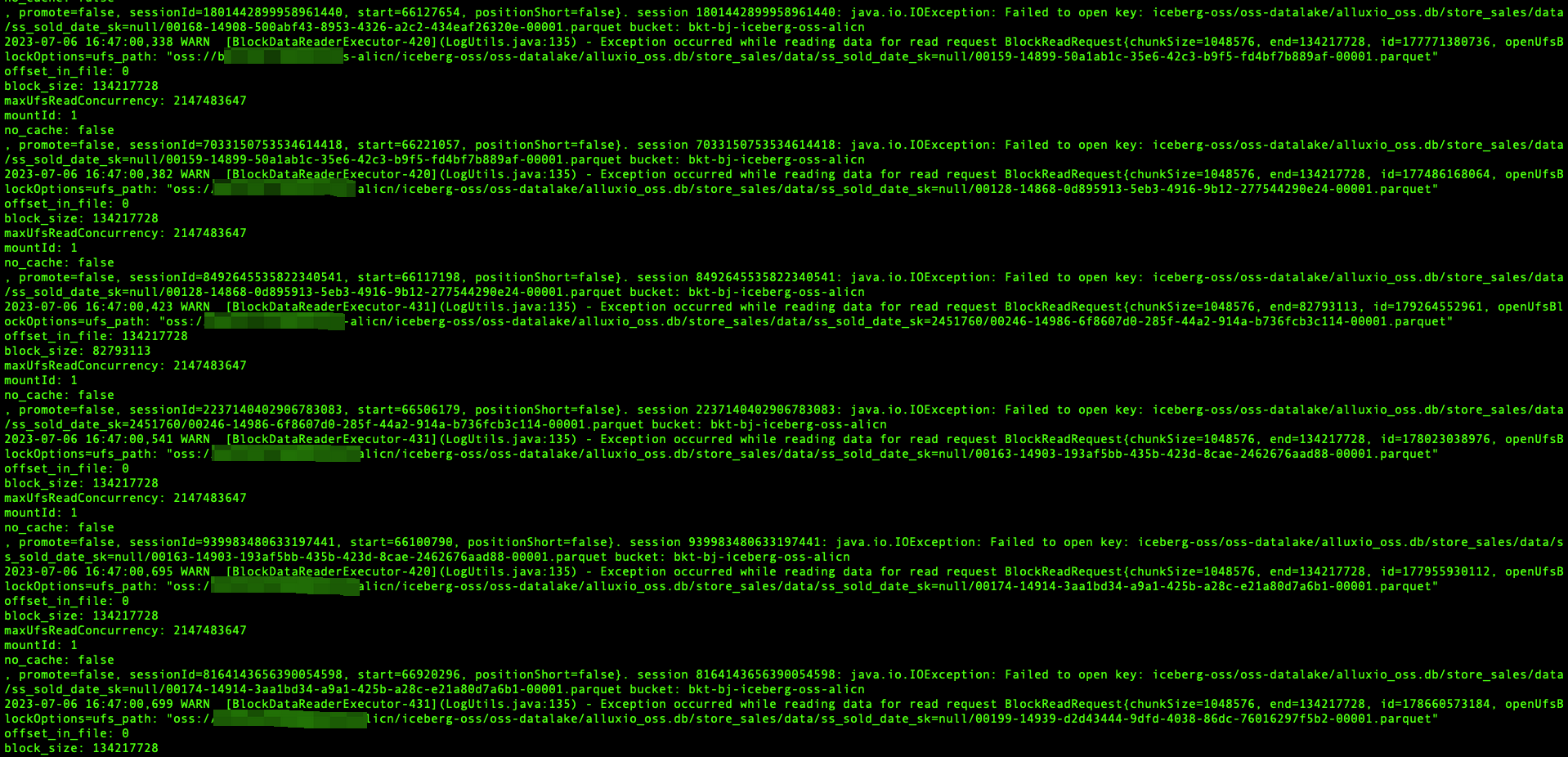 Caused By Alluxioexceptionstatusunknownexception Failed To Open 0052