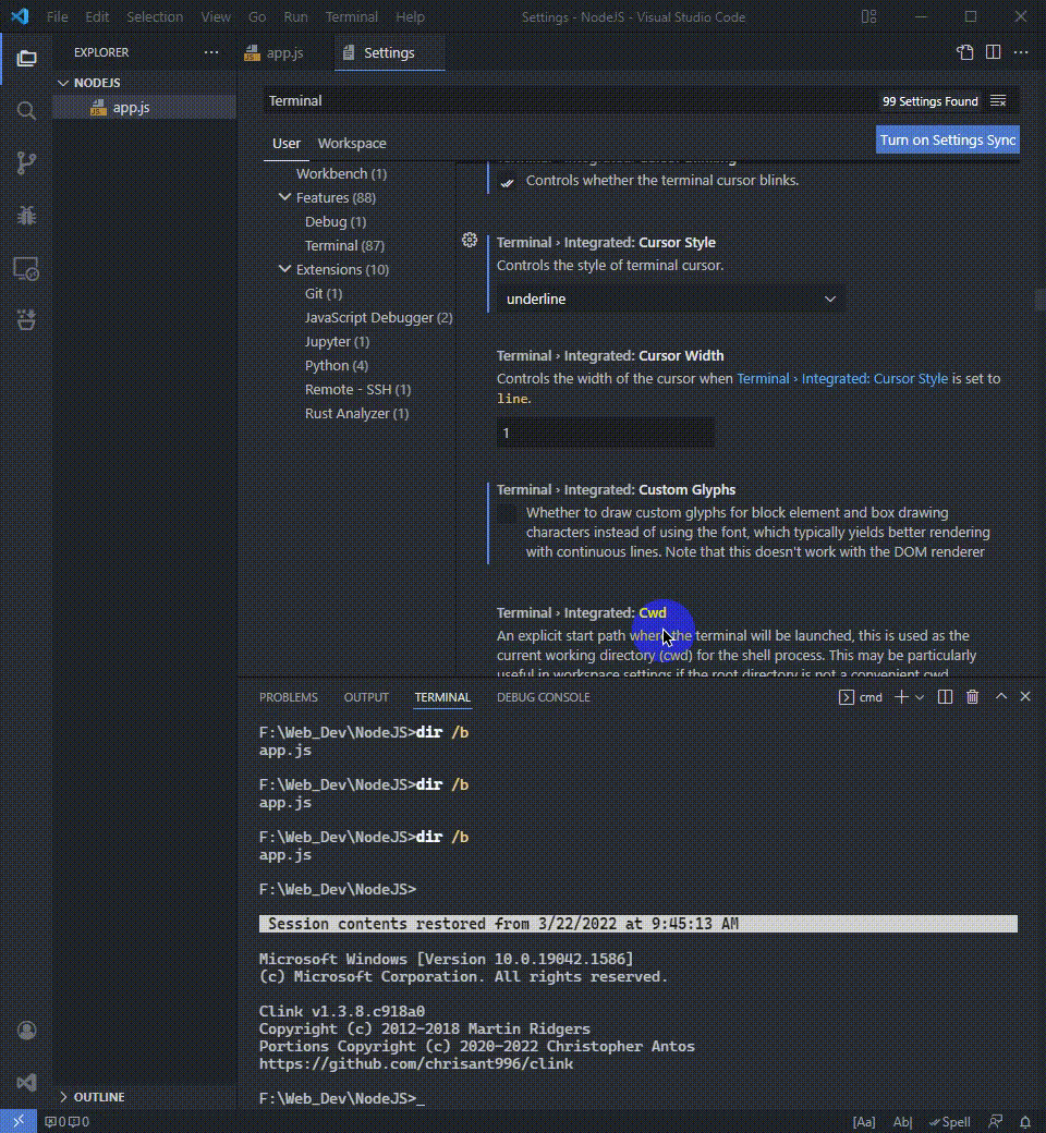 Integrated Terminal Cursor always is a block · Issue #145643 ...