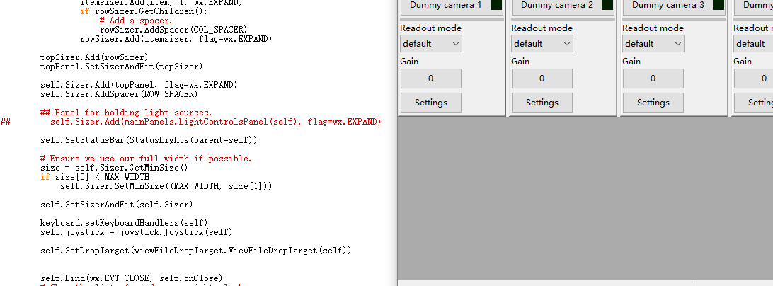 grey bar in the middle of main window · Issue #592 · microscope-cockpit/cockpit · GitHub