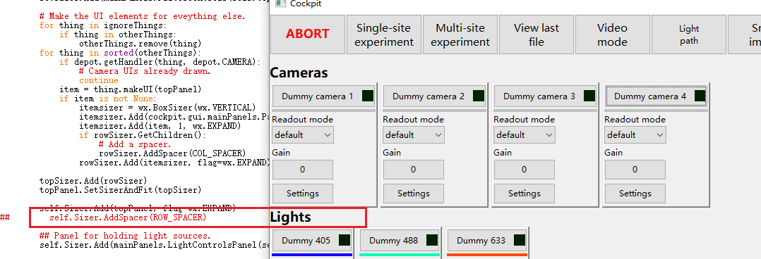 grey bar in the middle of main window · Issue #592 · microscope-cockpit/cockpit · GitHub