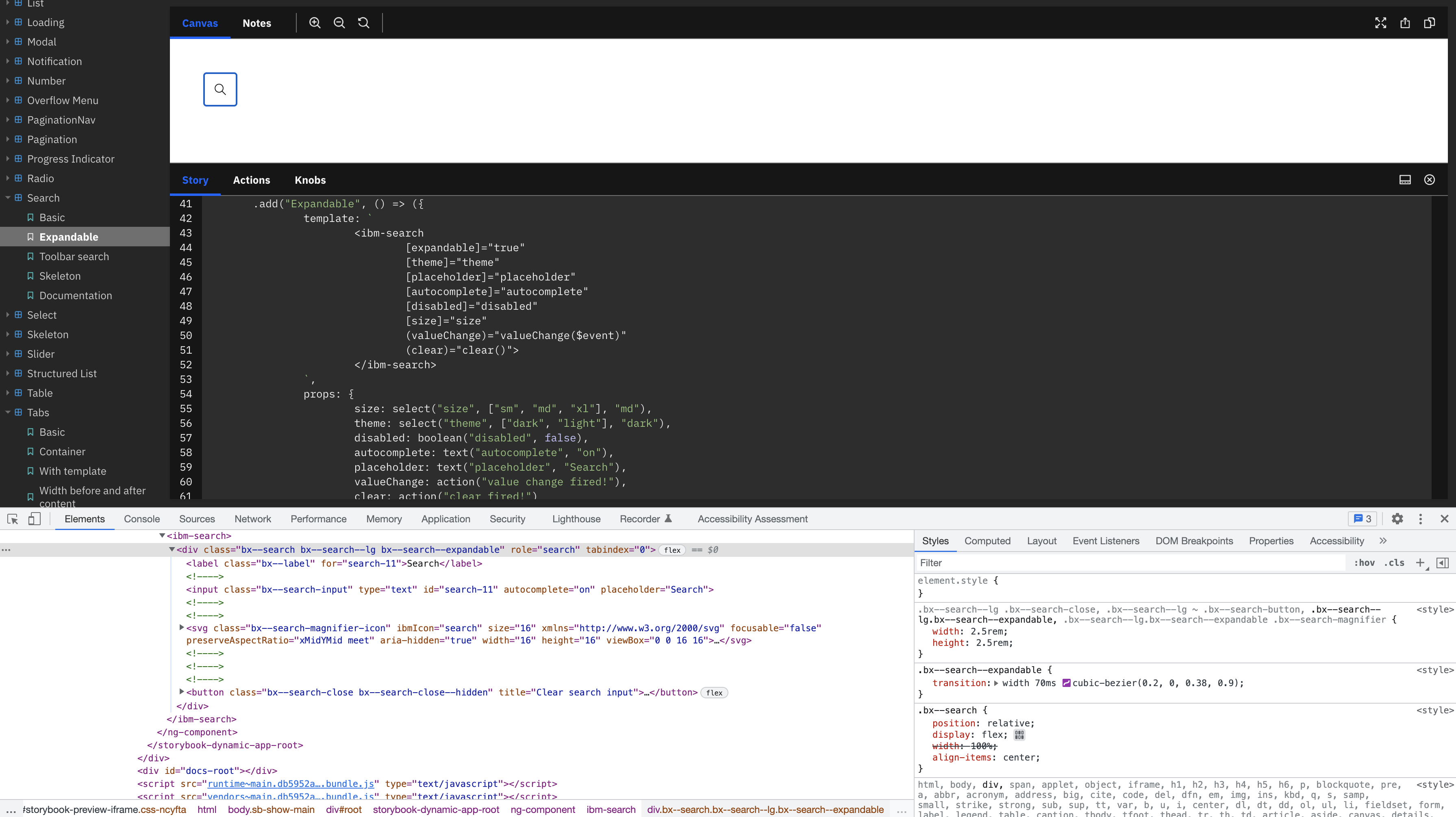 [Bug]: "ibm-search" The expandable search is not expanding on focus through keyboard with tab ...
