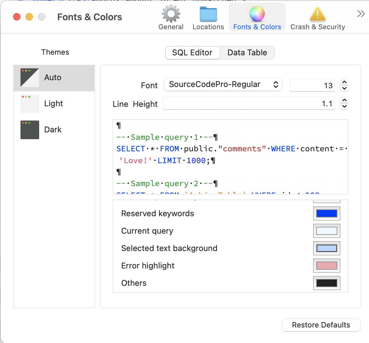 font color option for "invisible" characters · Issue #2300 · TablePlus ...