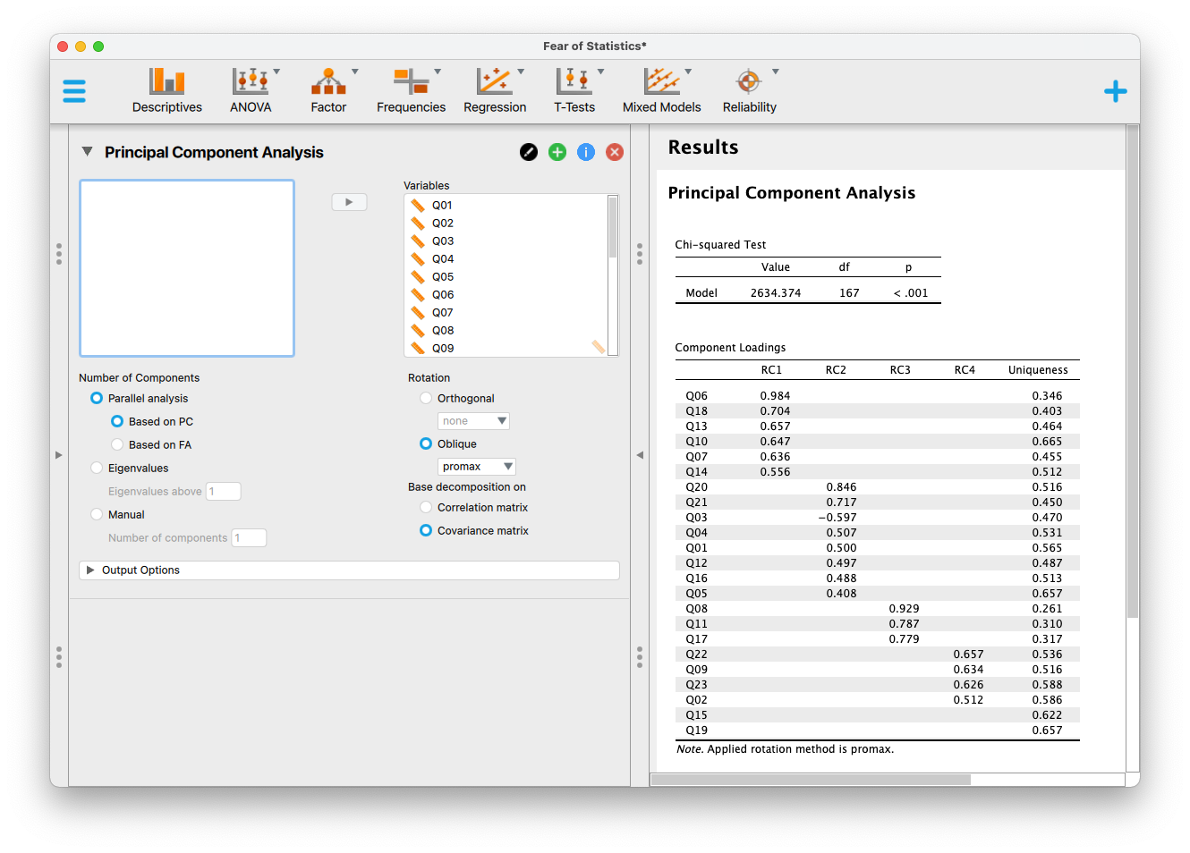 [Bug] jaspFactor: PCA results based on covariance instead of correlation does not change output ...
