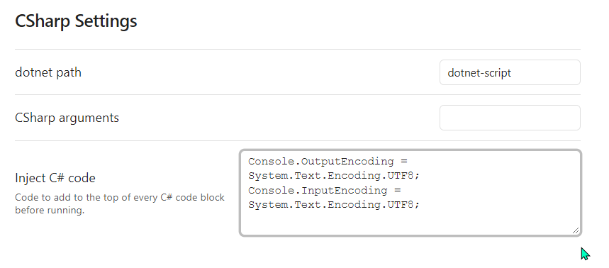 C# encoding problems · Issue #225 · twibiral/obsidian-execute-code · GitHub