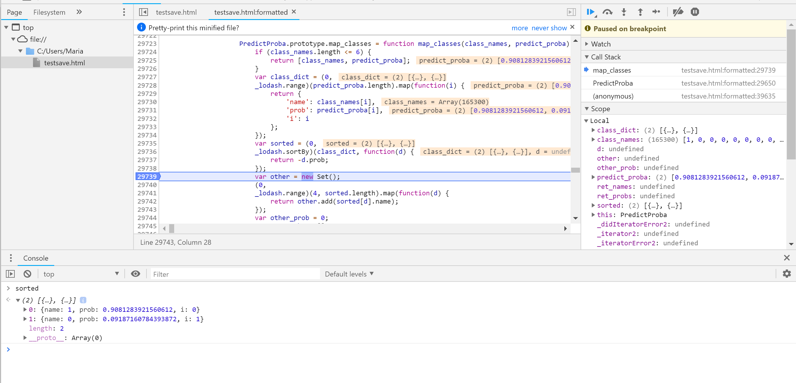 Binary classification: Problem with displaying the results because of ...
