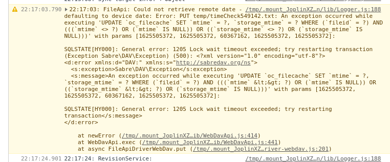 Joplin cannot sync with nextcloud(Sabre/dav error)Sync loop · Issue #5159 · laurent22/joplin ...