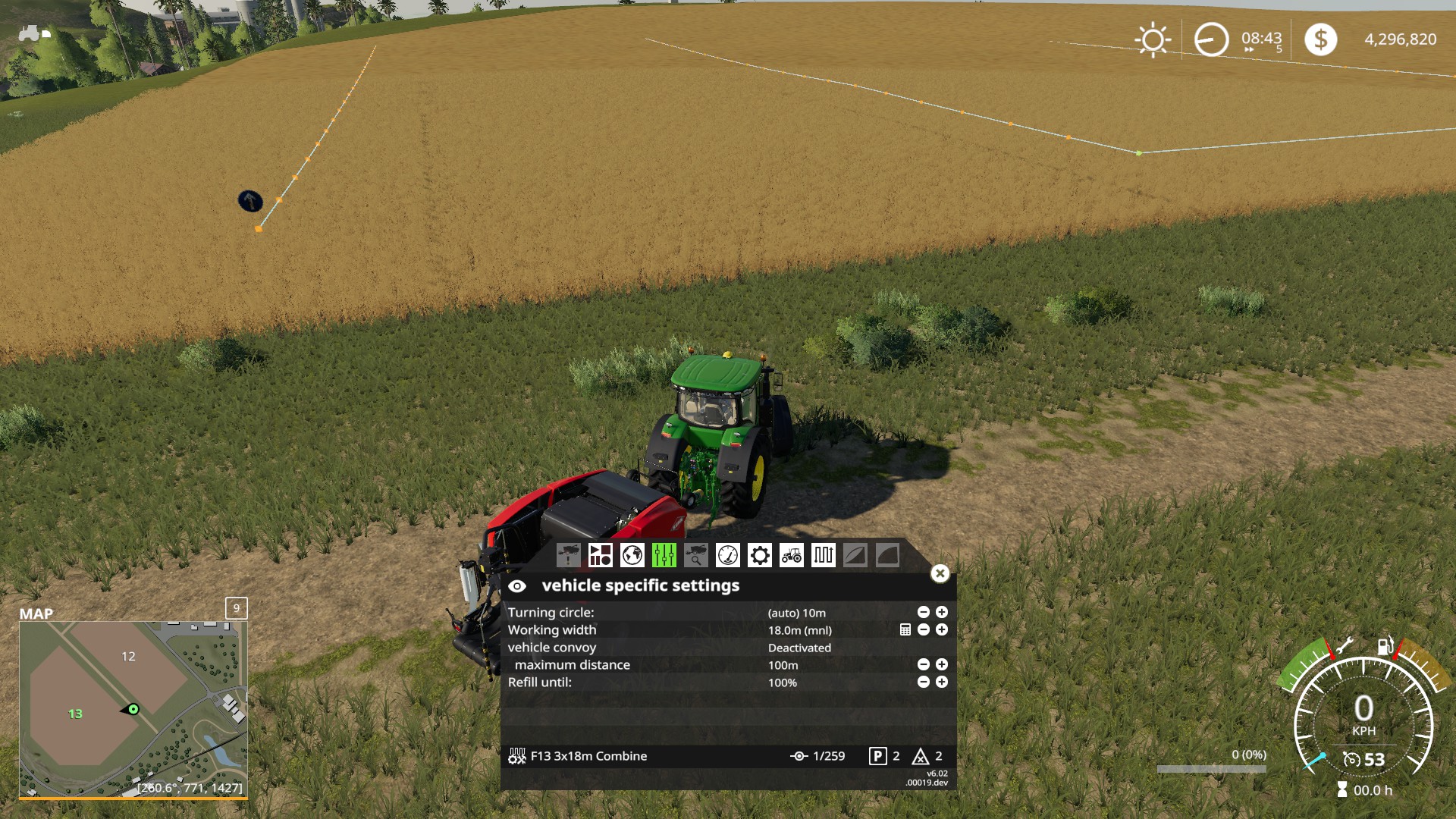 Offsetcourse generation based on workwidth in HUD not working (takes ...