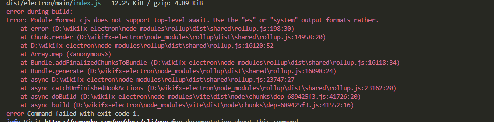渲染进程顶级await 打包报错cjs不支持顶级await，请问怎么配置 · Issue #289 · electron-vite ...