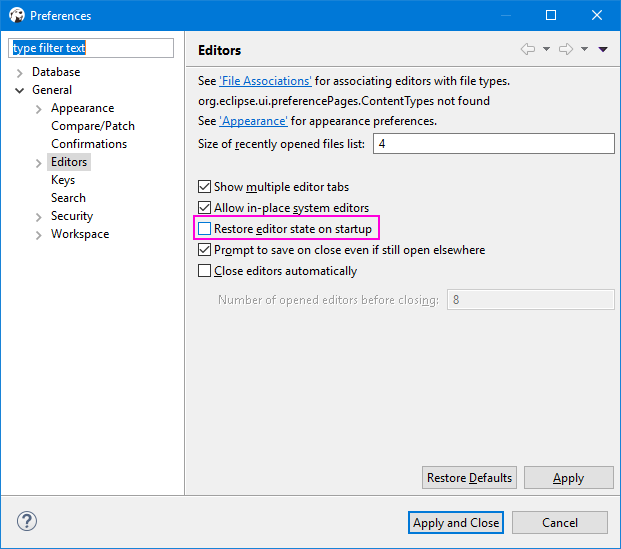 Dont Restore Tabs When Starting Dbeaver · Issue 2496 · Dbeaverdbeaver · Github