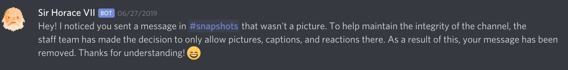 Snapshot Channel Monitor · Issue #35 · knights-of-academia/horace · GitHub