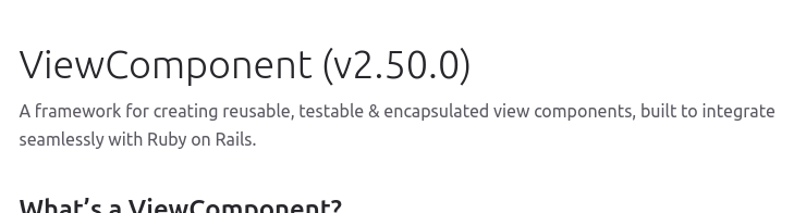 Mention version info in docs · Issue #1313 · ViewComponent/view_component · GitHub