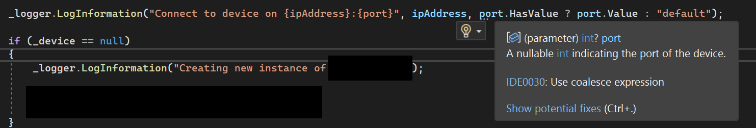 Suggested fix to IDE0030 on Nullable Int results in CS0019 · Issue #67770 · dotnet/roslyn · GitHub