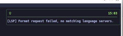 Yaml: [LSP] Format request failed, no matching language servers. (only on the first save ...
