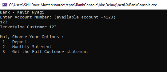GitHub - KevinNyagi/BankConsole
