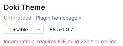 Not Compatible with 2032.2 · Issue #709 · doki-theme/doki-theme-jetbrains · GitHub
