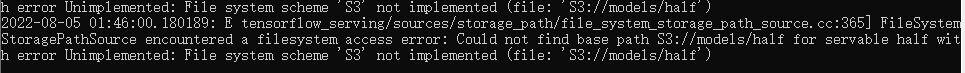 Error While Running Tfserving Docker With S3 Model · Issue 1684 · Tensorflow Serving · Github