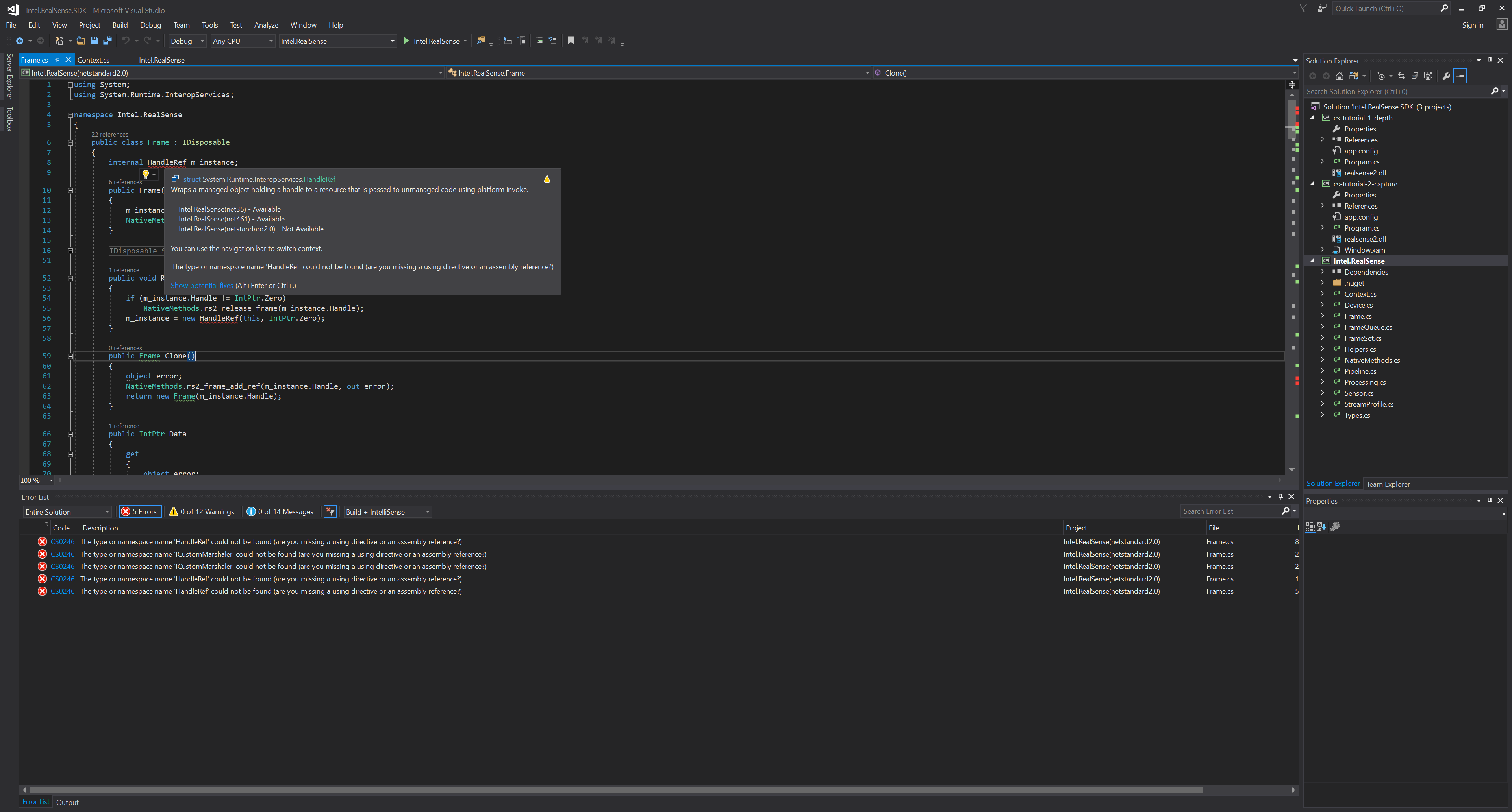 C#-Wrapper Build Errors - HandleRef missing · Issue #1578 · IntelRealSense/librealsense · GitHub