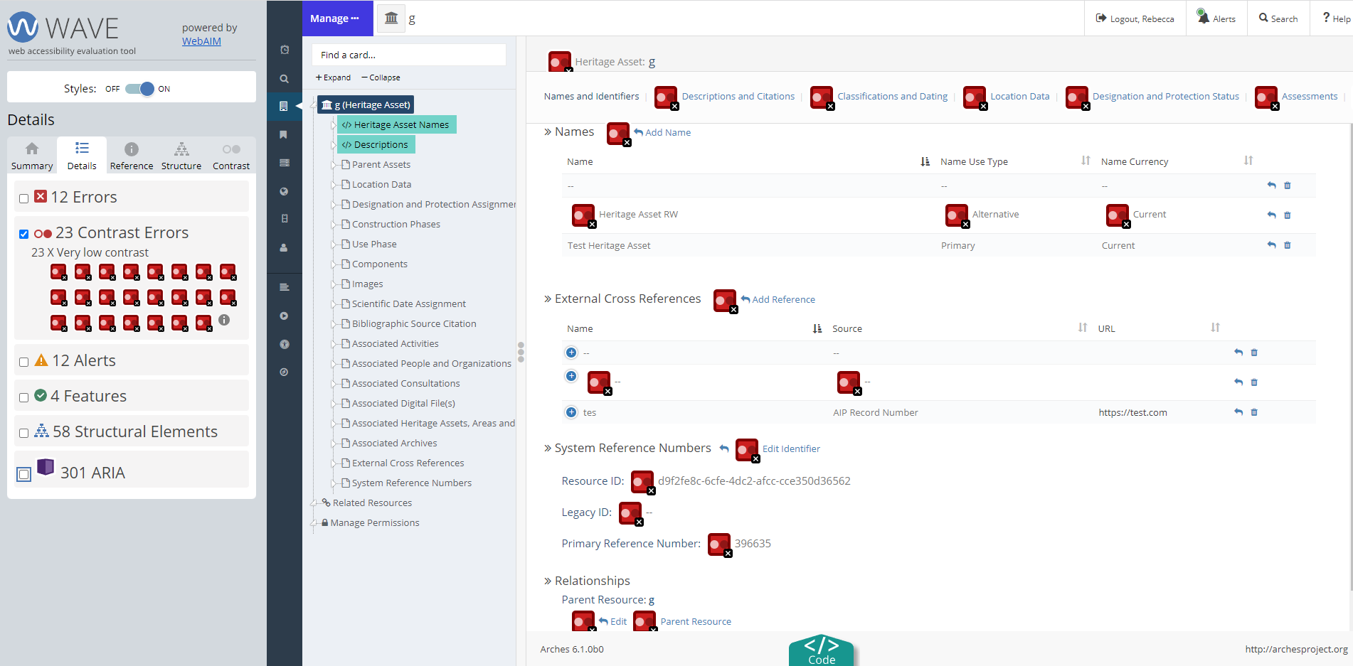 Contrast errors present on all report headings, table headings and Heritage Asset title · Issue ...