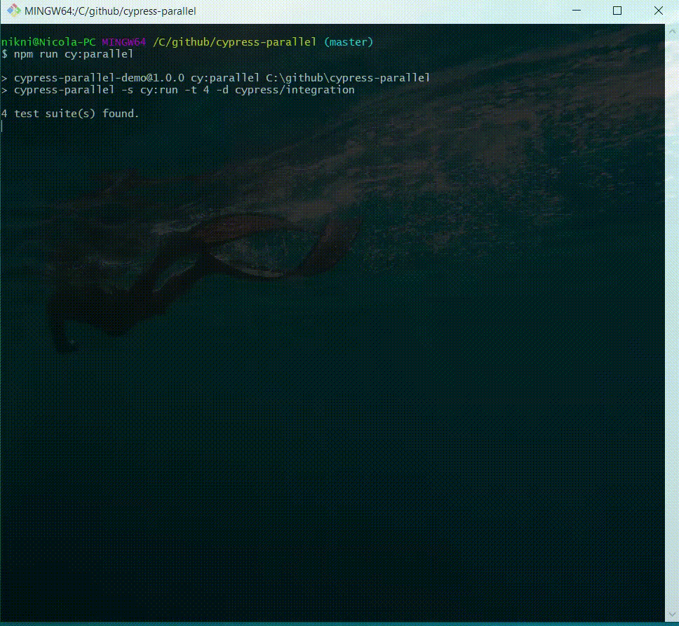 Cypress parallel Npm
