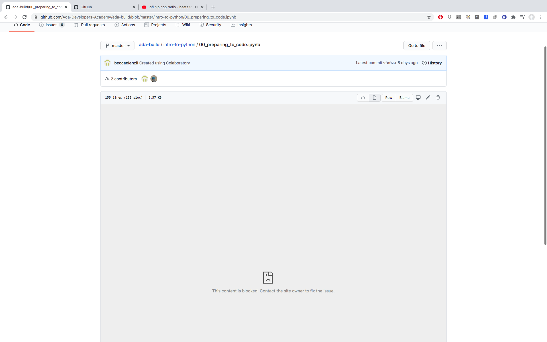 "Open in Colab" link "Intro-to-Python," locked content · Issue #208 · Ada-Developers-Academy/ada ...