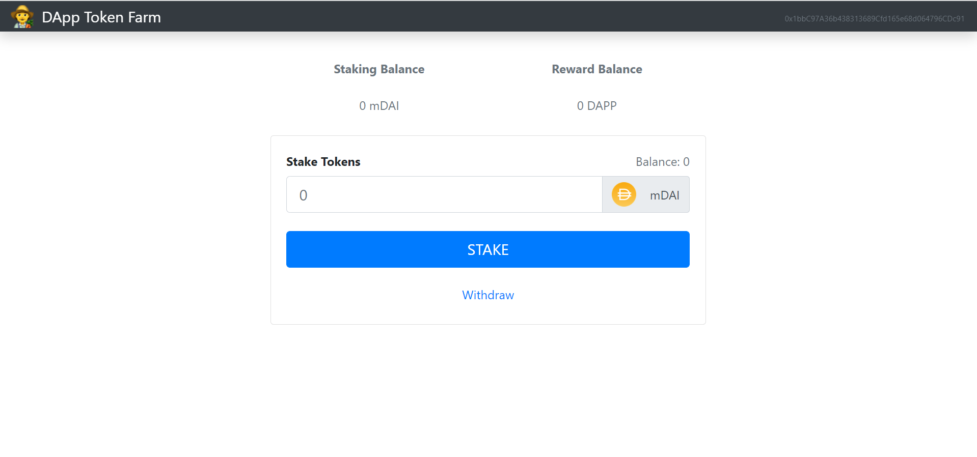GitHub - MarineNewt/StakingDapp: Staking Dapp for depositing dai to earn (Dapp Token)