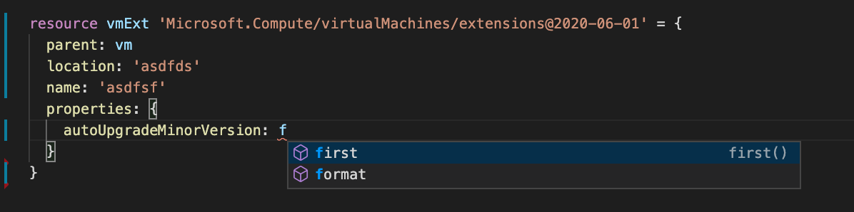 Bool property completions are missing when partially typed · Issue #1882 · Azure/bicep · GitHub