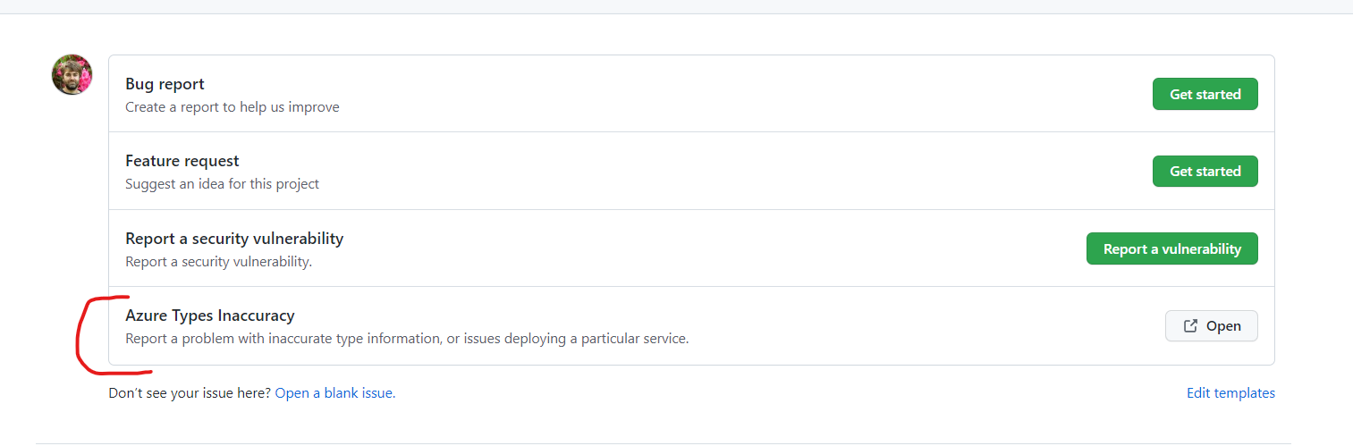 Add issue redirect link by anthony-c-martin · Pull Request #9731 · Azure/bicep · GitHub