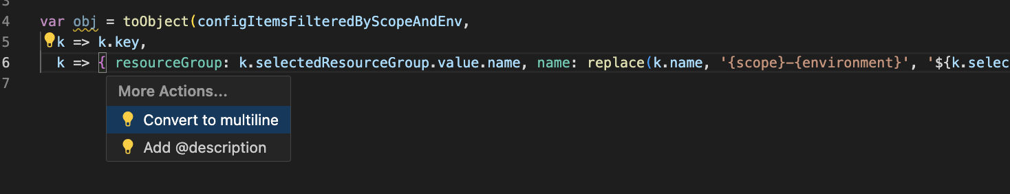 Would it be possible to get Multiple-line lambdas? · Issue #11906 · Azure/bicep · GitHub