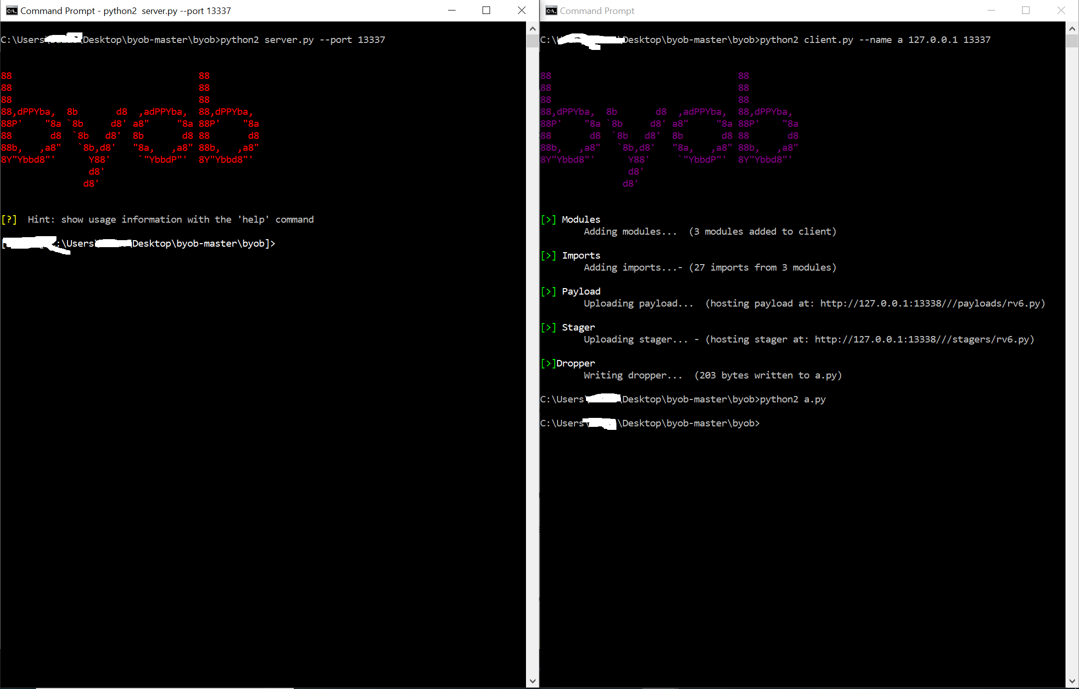 Nothing happens on windows 10 · Issue #106 · malwaredllc/byob · GitHub