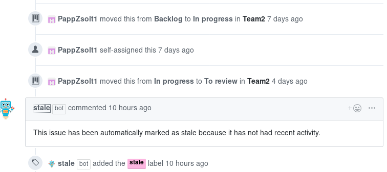 Moving issue between project columns seems not considered as activity · Issue #116 · probot ...